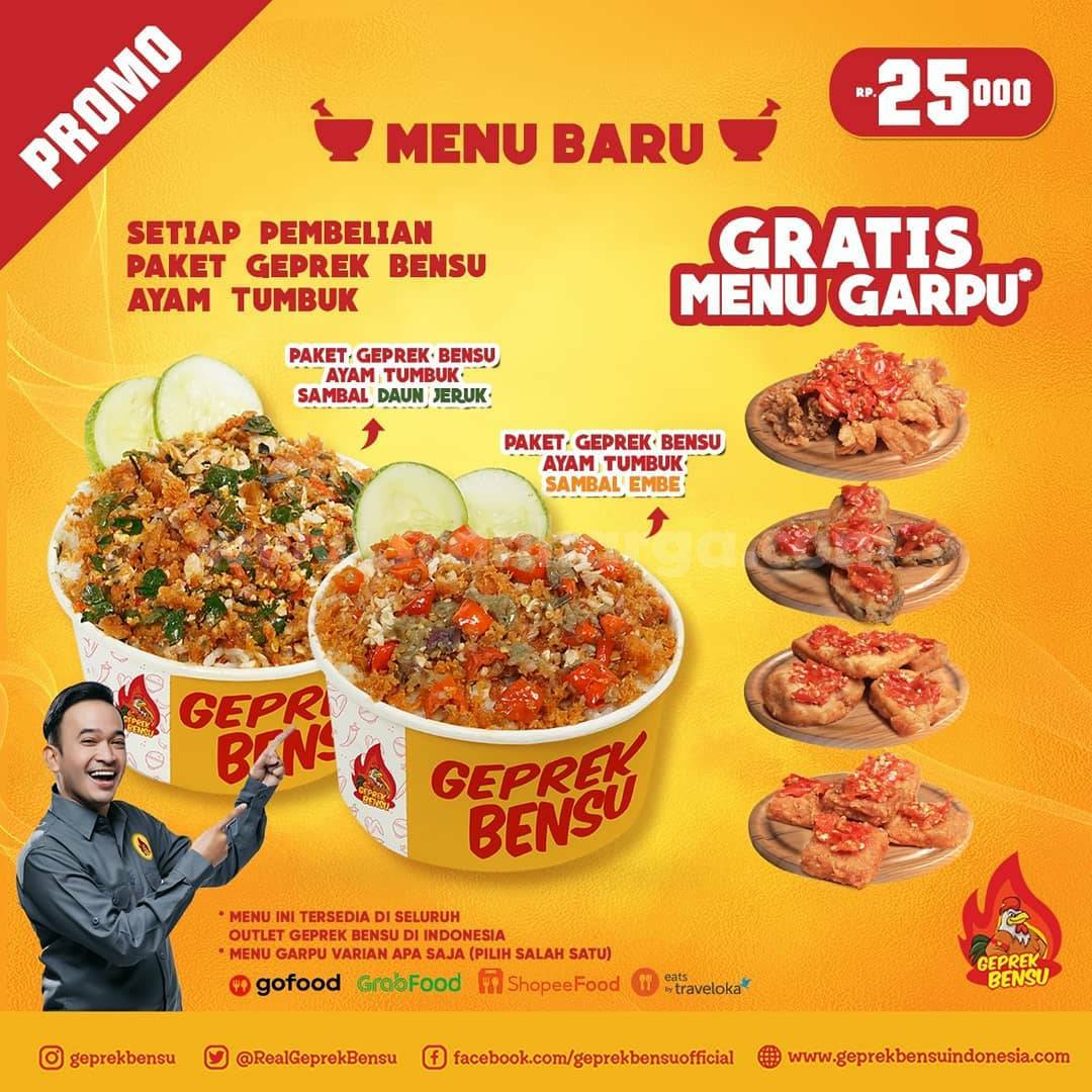 Promo GEPREK BENSU - Beli Paket Ayam Tumbuk Gratis Menu Garpu - scanharga