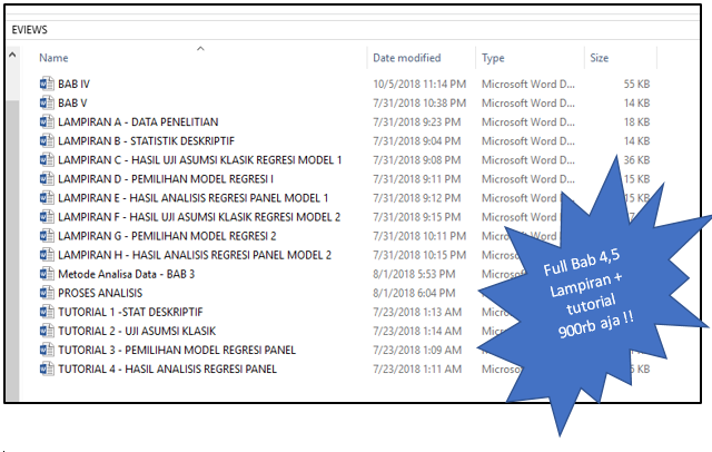 Regresi Data Panel dengan Eviews