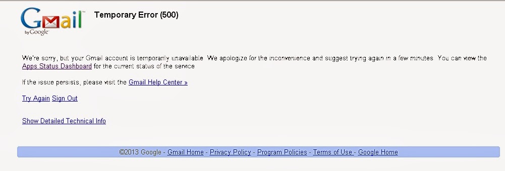 √ Mengatasi Google Gmail Temporary Error (500)