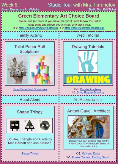 Remote Learning Choice Board 6