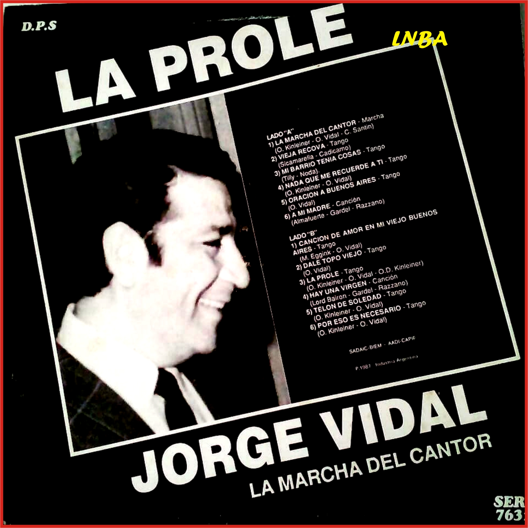 La nova Botica del Aleman.: Tango - Jorge Vidal - La prole