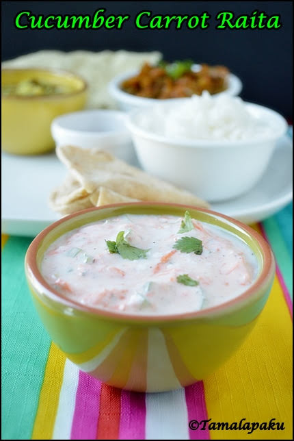 Cucumber-Carrot Raita ~ Tamalapaku