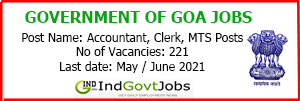 Government of Goa Recruitment 2021 Apply Online | 272 Vacancies Opening