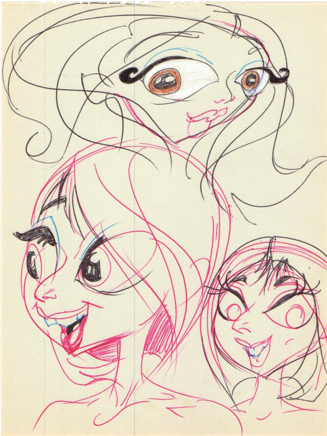 John K Stuff: Breaking Habits - Girl Head Shape Doodle Studies