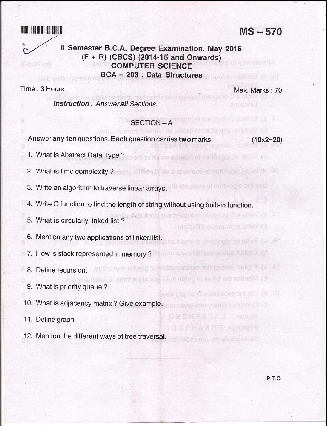 Bangalore University b.c.a. Computer Science bca - 203 : data ...