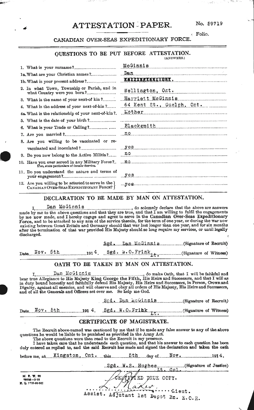 Olive Tree Genealogy Blog: WW1 Canadian Military Records Being Digitized