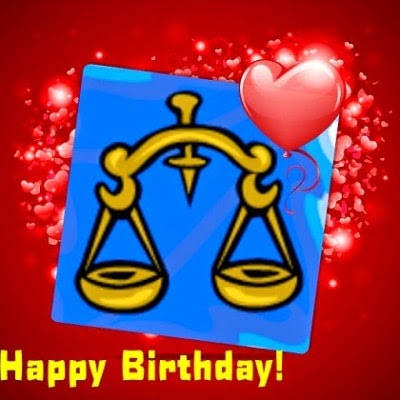 Animations a2z: Libra happy birthday cards