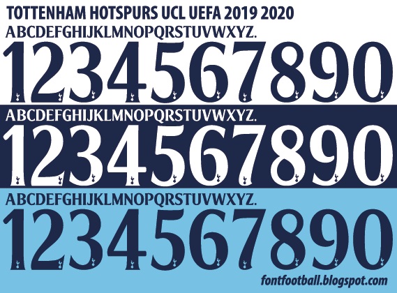 FONT FOOTBALL: Font Vector Tottenham Hotspurs UEFA UCL 2019 2020 kit