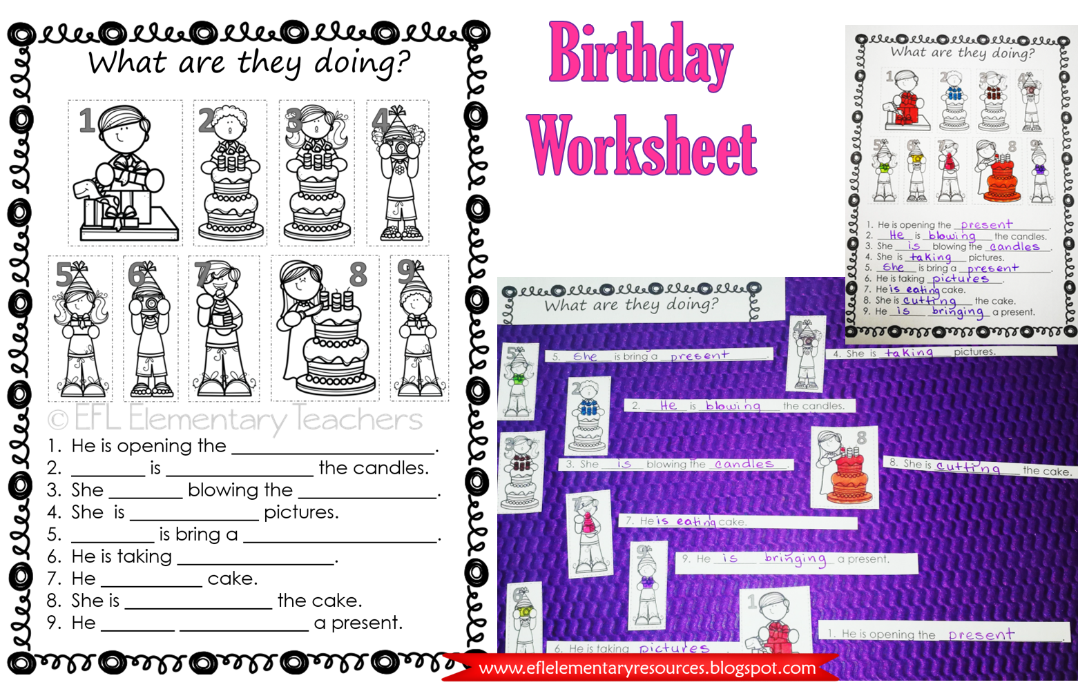 EFL Elementary Teachers: Birthday Unit Worksheets- part 3
