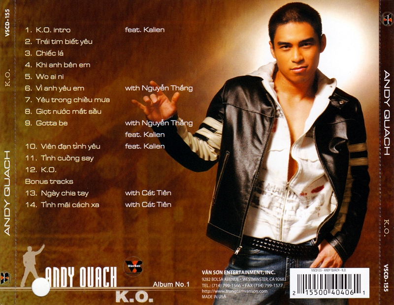 Vân Sơn CD 155 - Andy Quách - Album No.1 (K.O) ~ Cover Nhạc Việt