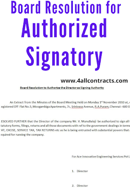 Board Resolution to Authorize the Director as Signing Authority - doc ...