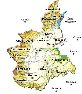 Piemonte Map Gography Regions | Italy Map Geographic Region Province City