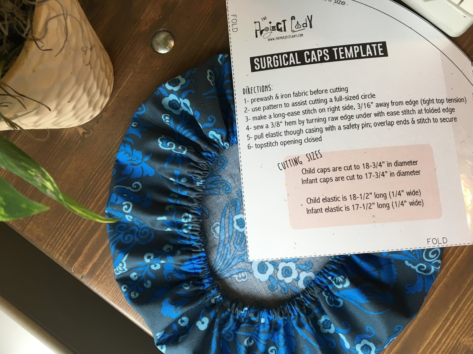 The Project Lady - Tutorial for Making Pediatric Surgical Caps (Service ...