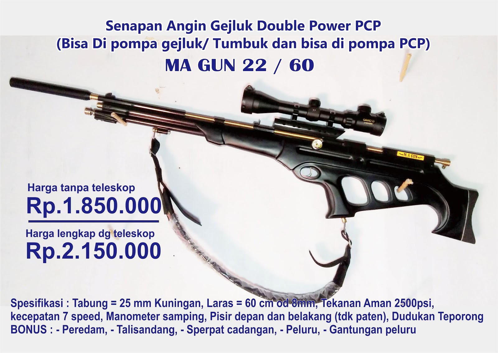 WA 0822 43 080909 Jual Senapan Angin Gejluk Double Power PCP Tebing ...