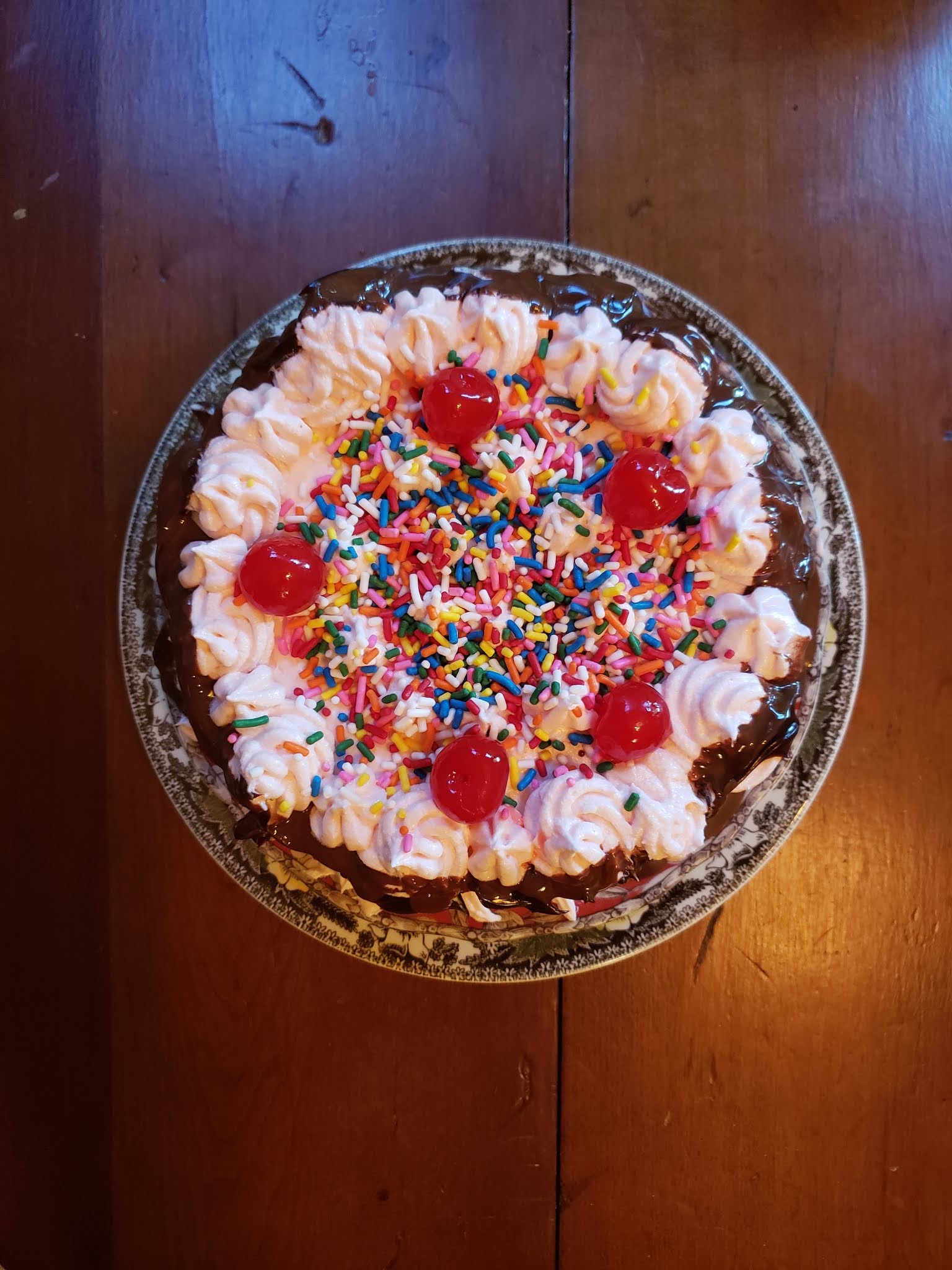 Hot Fudge Sundae Birthday Cake