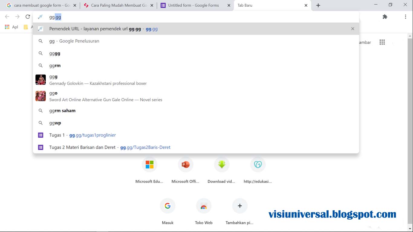 CARA MUDAH MENYINGKAT URL YANG TERLALU PANJANG DENGAN GG.GG | VISIUNIVERSAL