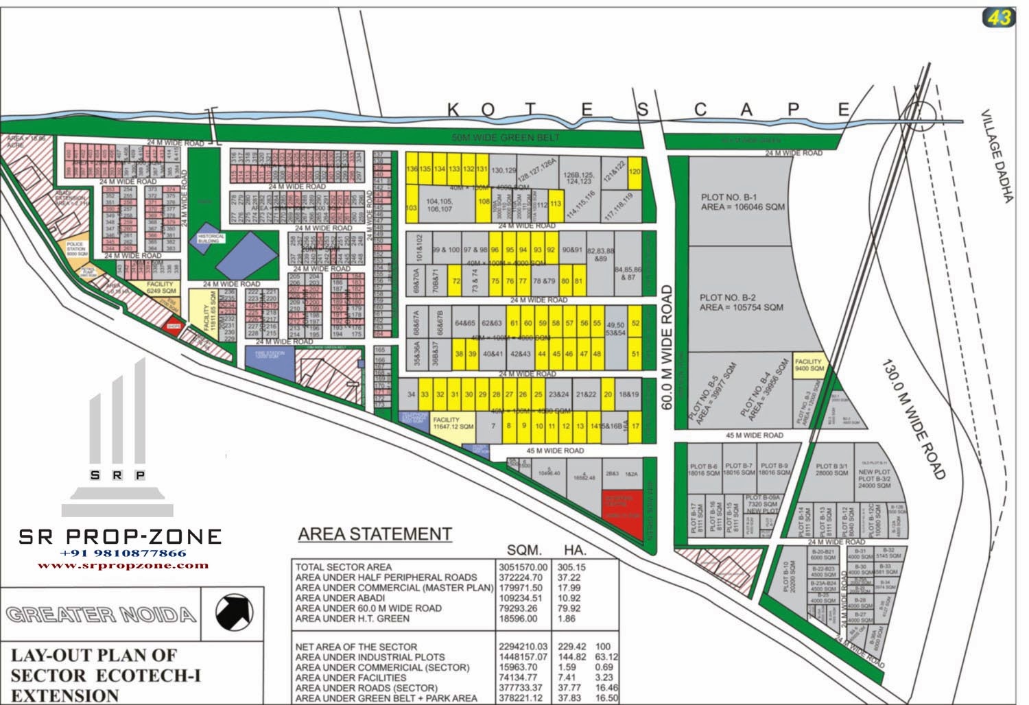 Layout Plan of Ecotech-I Extension Greater Noida HD Map - Greater Noida ...