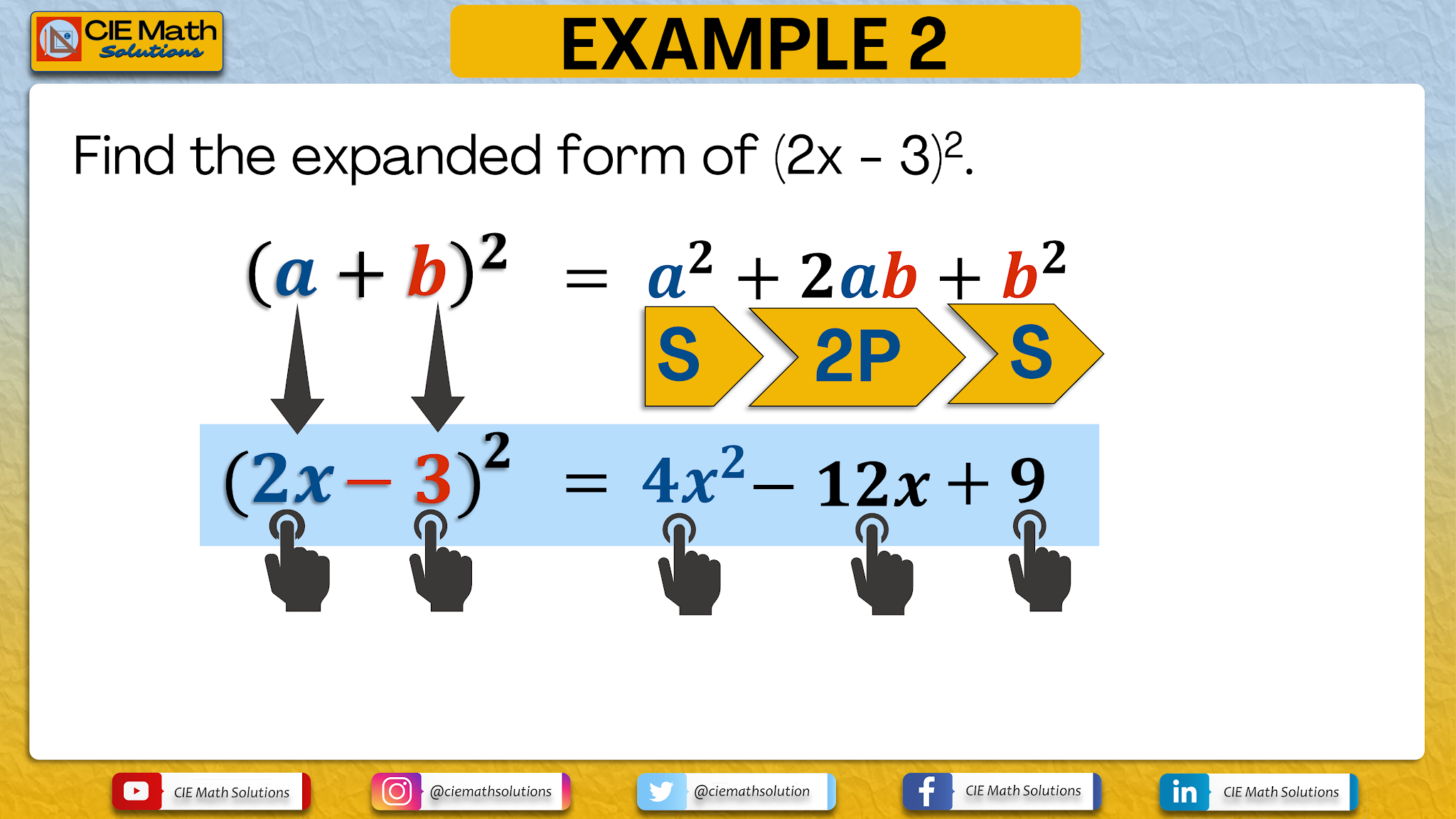 Expanding the Square of any Binomial the Fastest and Easiest Way - CIE ...