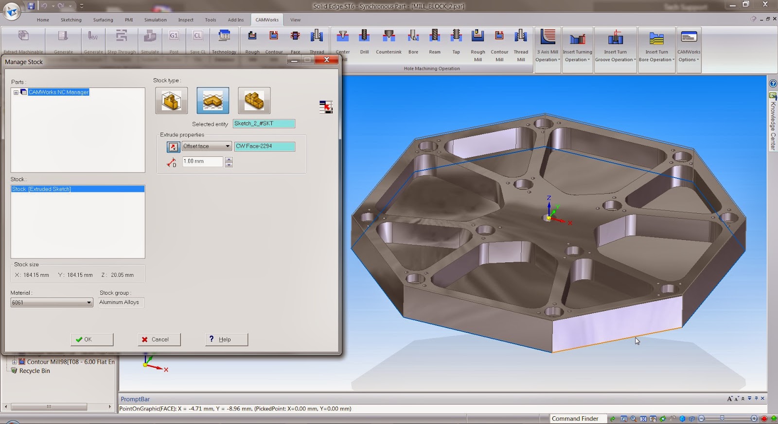 Ally PLM Solutions Blog: Using a Solid Edge Sketch for Blank Stock Creation