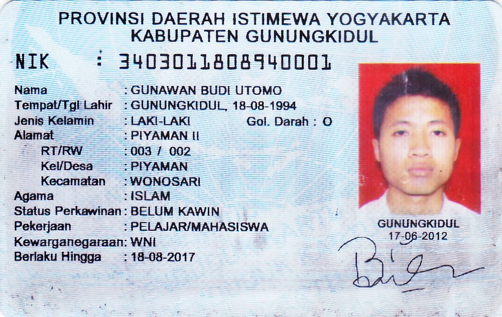 SIM DAN KTP GUNAWAN yang wajib diketahui