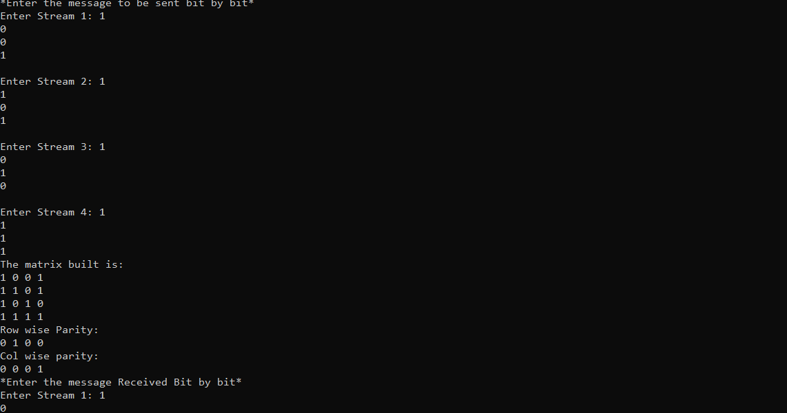 My Coding Blog: 2D Parity Bit check and correction implementation using C