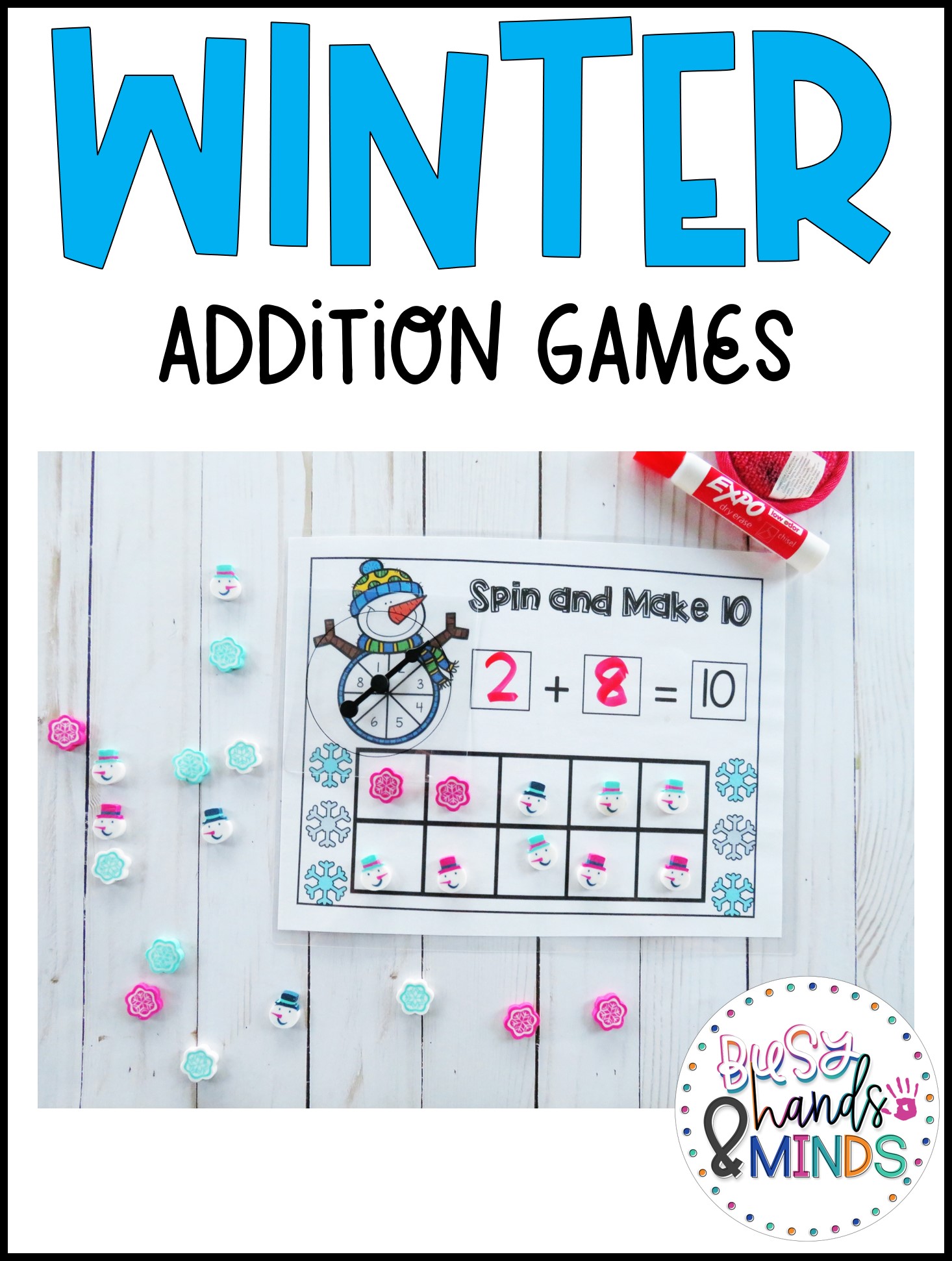 Winter Addition and Subtraction Games | Busy Hands and Minds