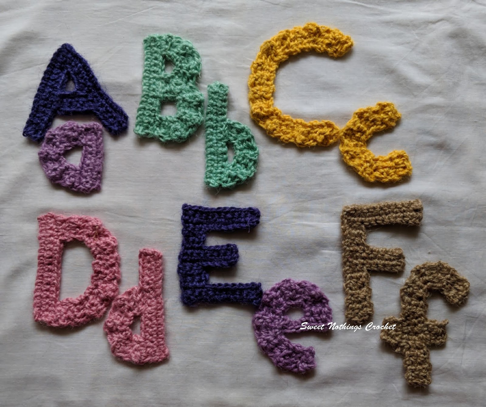 Sweet Nothings Crochet: THE UPPER & LOWER CASE ALPHABET