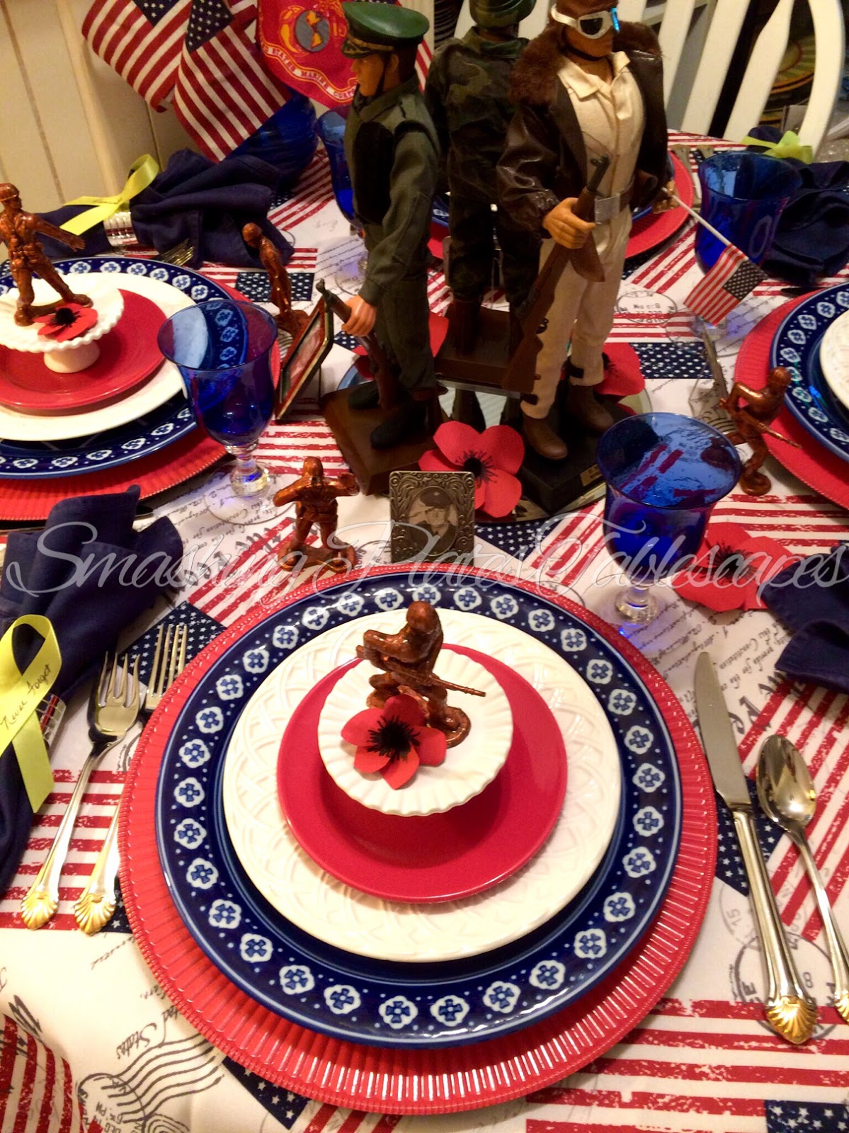 Smashing Plates Tablescapes Veterans Day Tablescape
