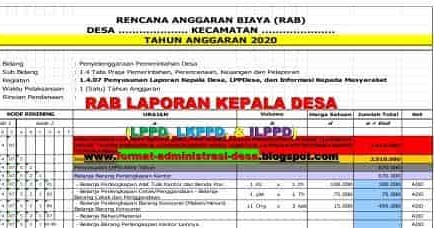 contoh lppd dan lkpj kepala desa - RAB Penyusunan Laporan Kepala Desa ...