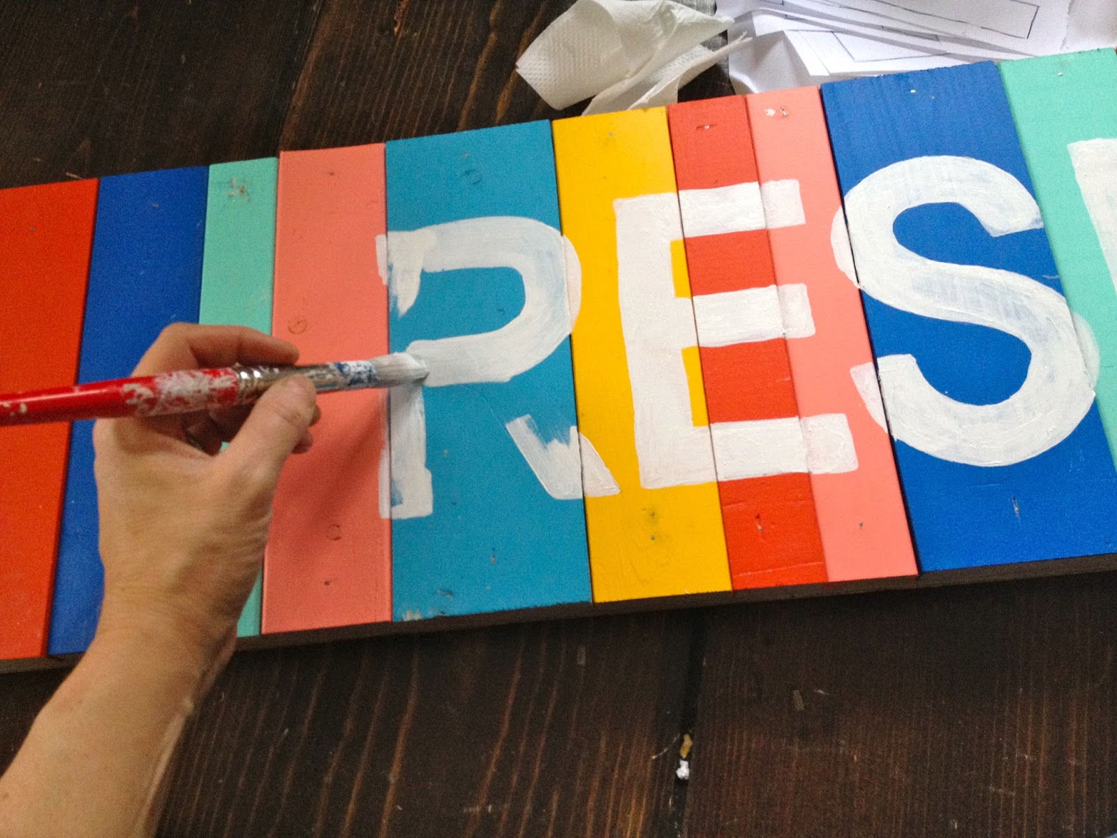 DIY Wood Planked Sign - Jaime Costiglio