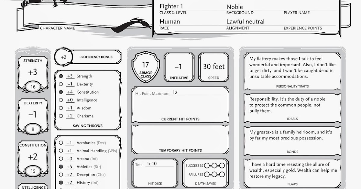 Venger's old school gaming blog: D&D 5e Character Sheet