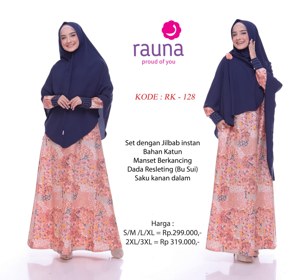 KOLEKSI GAMIS SYARI RAUUNA TERBARU RK 128