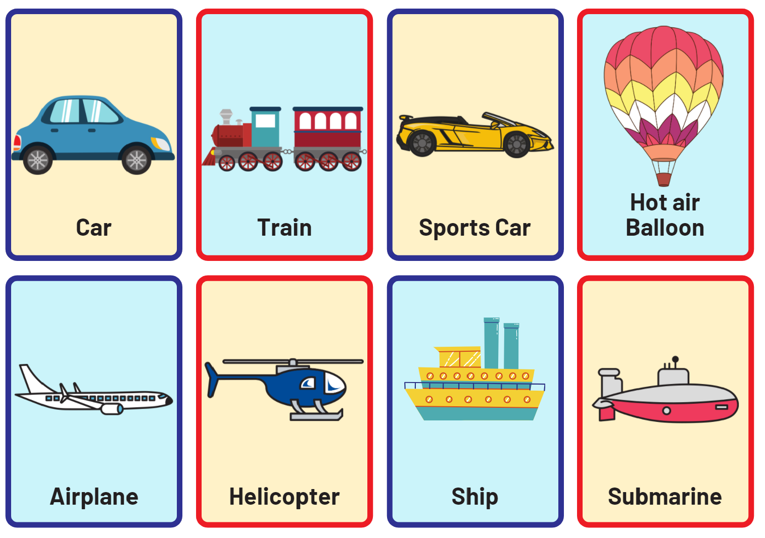 VEHICLES FLASHCARD