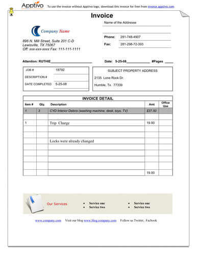 Bill Sample Format - Invoice Template