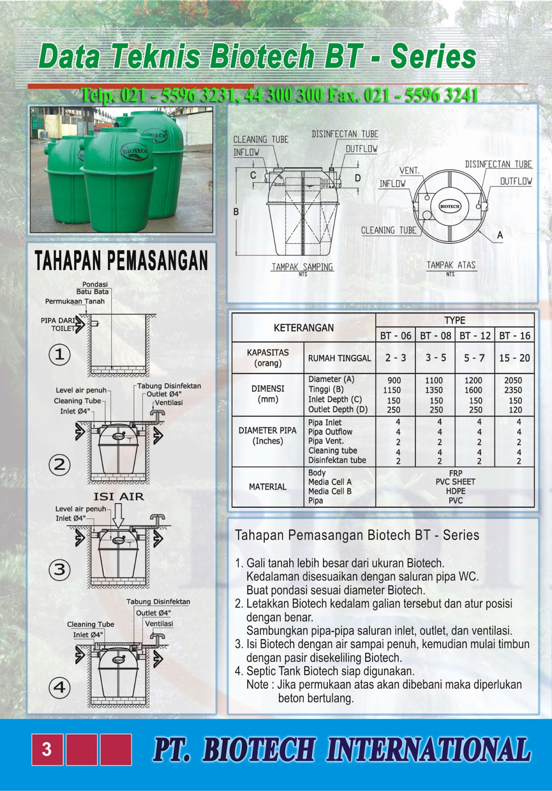 SEPTIC TANK BIOTECH MODERN DAN BAIK: BROSUR BIOTECH