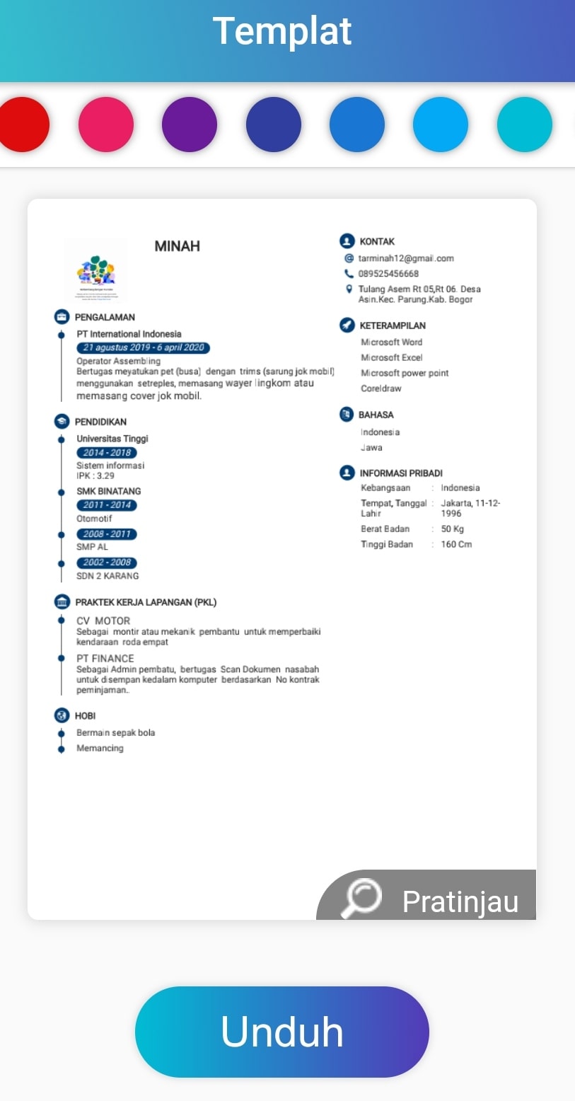 Cara Membuat CV Dalam Waktu 5 Menit Menggunakan Hp Android