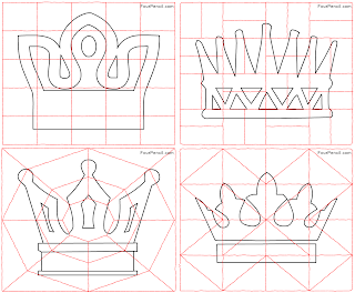 Four grid: Free printable Crown grid line drawing worksheet/activity ...