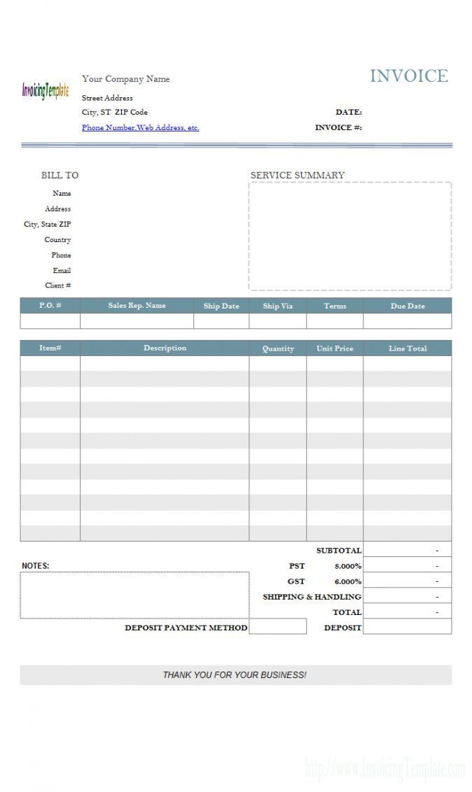 Snow Plowing Invoice - Invoice Template