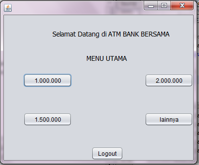 KucingOren98: Program ATM Sederhana Login dan Menu ATM dengan GUI Java ...