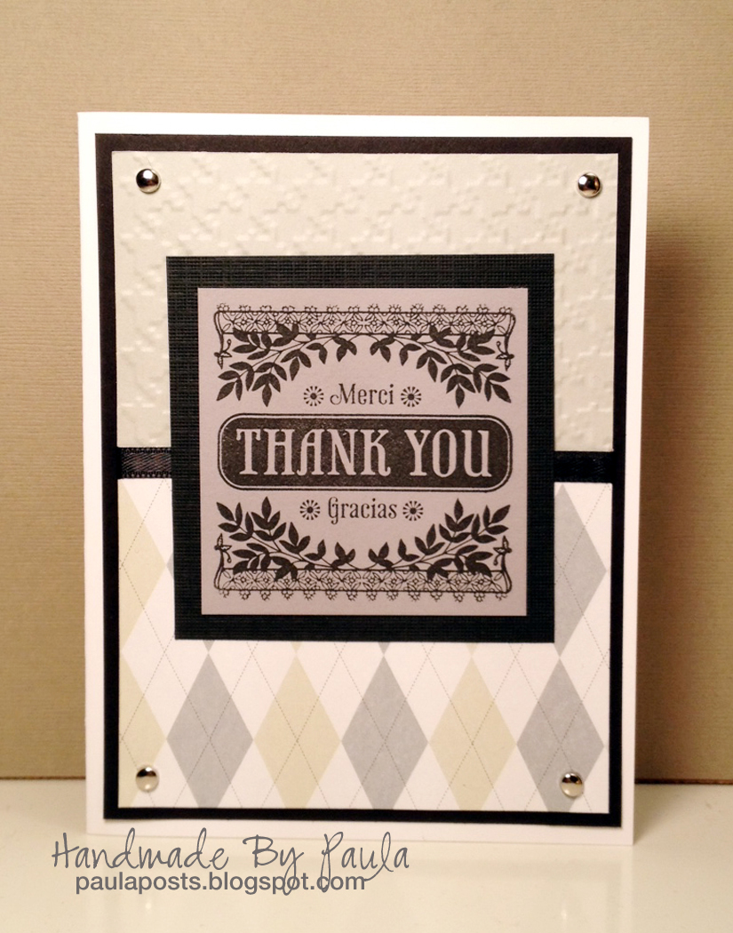 Handmade By Paula: Masculine Thank You