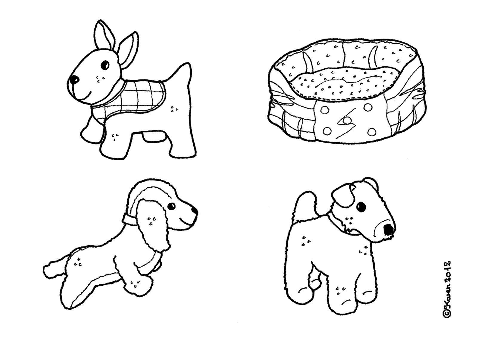 Karen`s Paper Dolls: Dogs for Dolls to Print and Colour. Hunde til ...