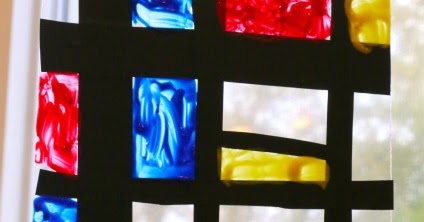 Piet Mondrian Suncatcher Art for Kids | School Time Snippets