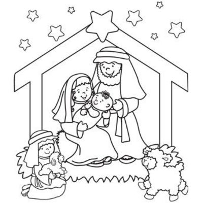 COLOREAR NACIMIENTO DE JESÚS PARA INFANTIL