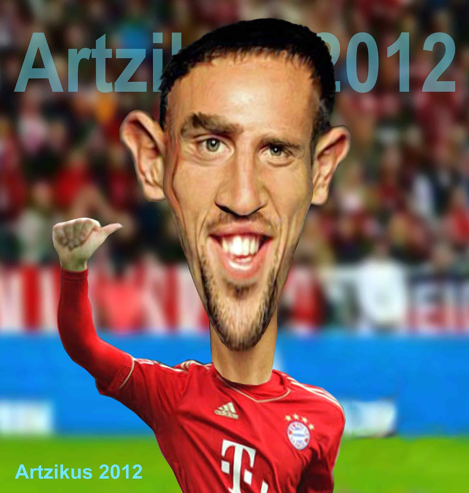 Caricatura de Franck Ribéry, futbolista francés que juega en el FC ...