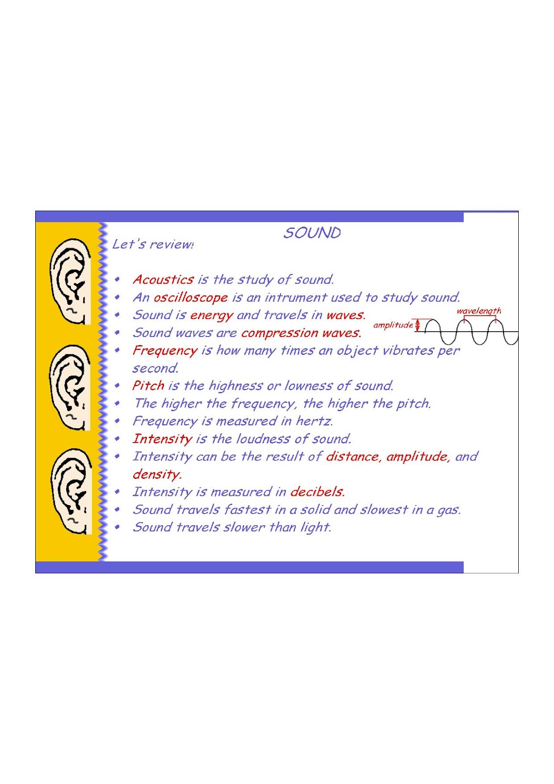 5th Grade Science - Light and Sound