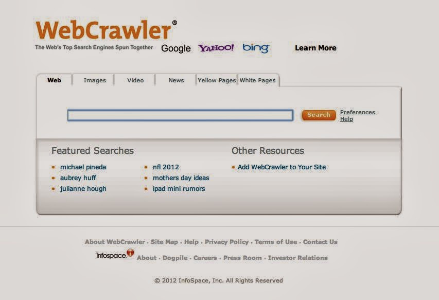 Macam-Macam situs yang menyediakan pencarian " search engine " dan ...
