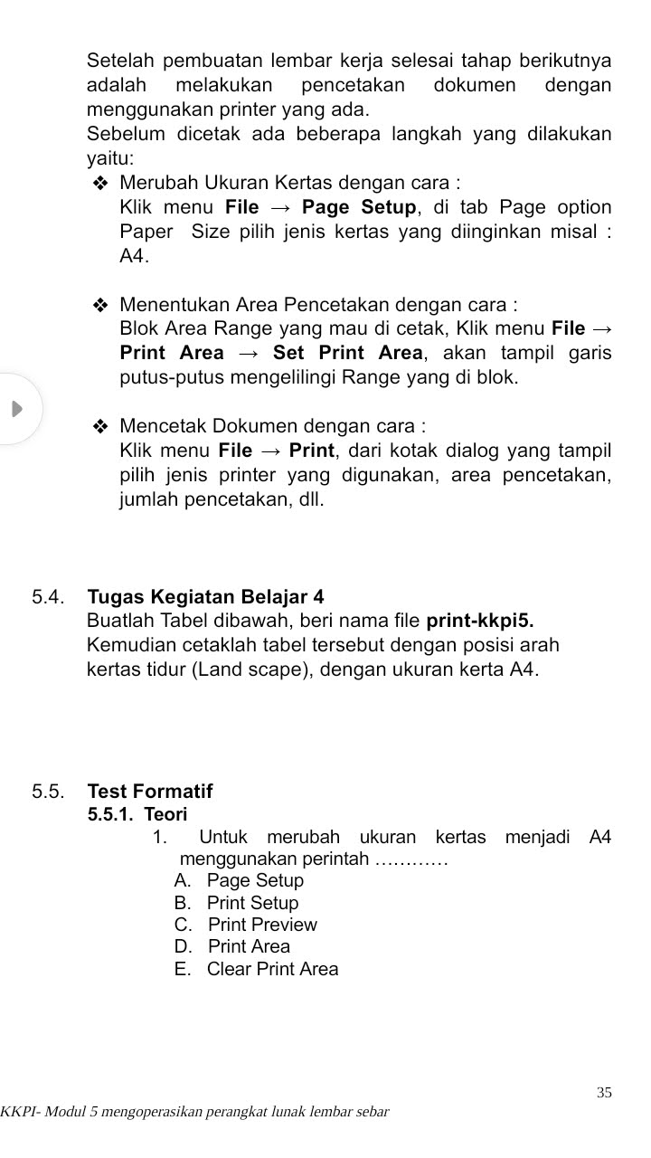 Mencetak lembar sebar