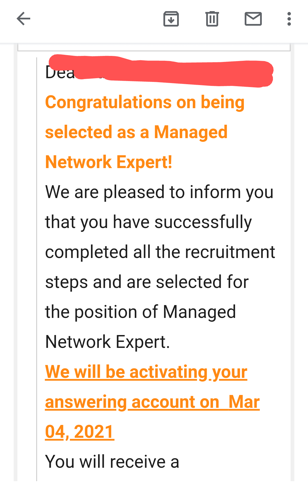 After how many days will i get selection mail after completing ...