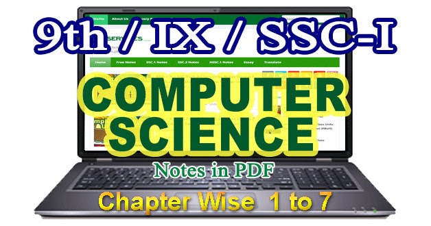 9th Class Notes for Computer Science Chapter Wise List | SERVICES.com.pk
