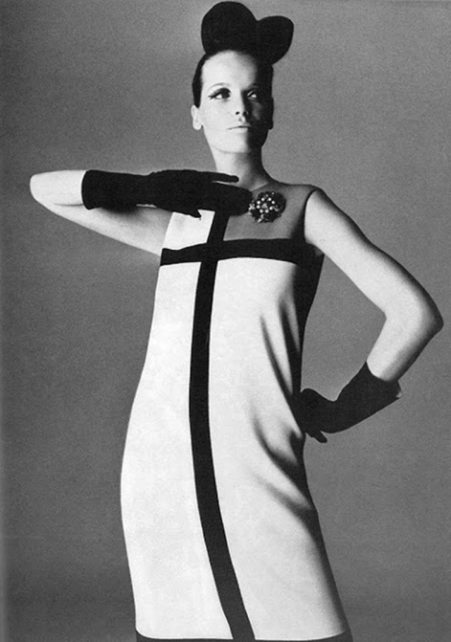 Colorful Dresses by Yves Saint Laurent Shown With a Mondrian Painting ...